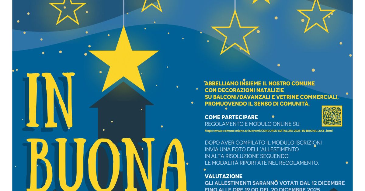 Comune di Miane - PREMIAZIONI CONCORSO NATALIZIO 2025 IN BUONA LUCE